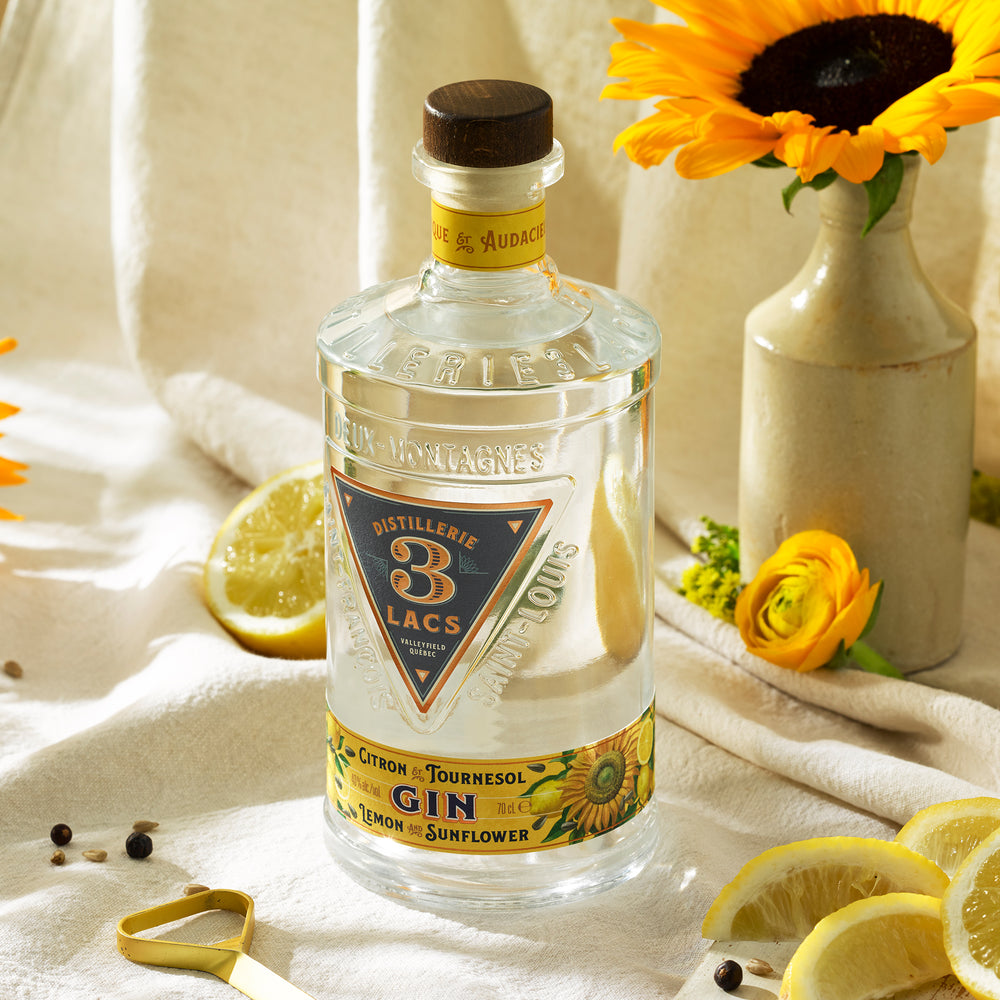 Distillerie 3 Lacs Lemon Sunflower Gin | ABV 40% 70cl | Craft Gin Club ...